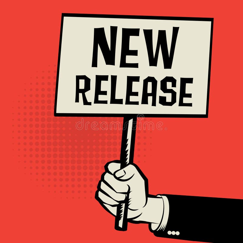 Poster in Hand, Business Concept with Text New Release Stock Vector ...