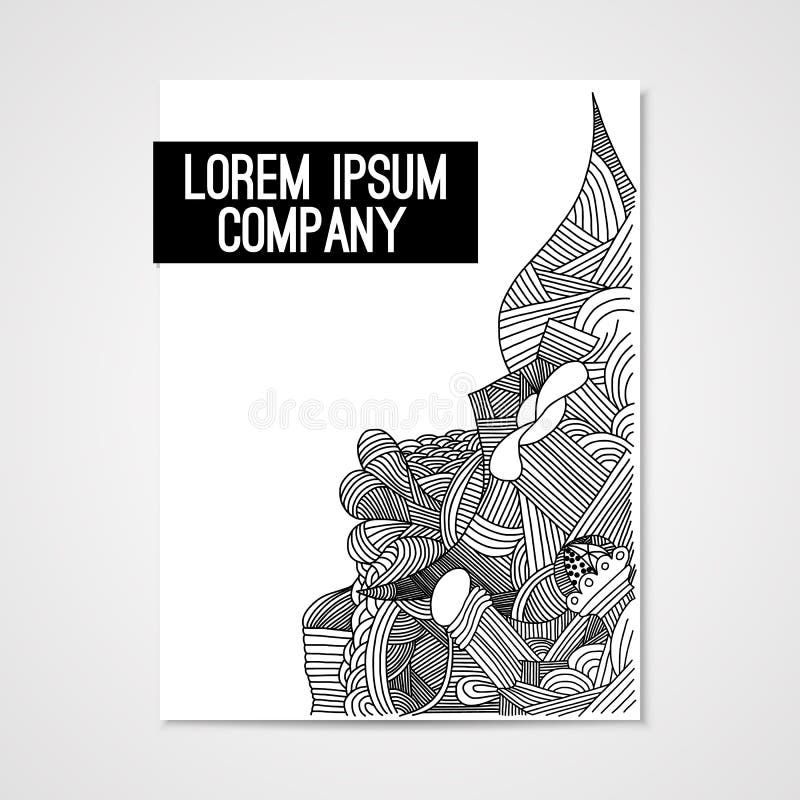 Poster with Hand Drawn Doodle Pattern. Stock Vector - Illustration of ...