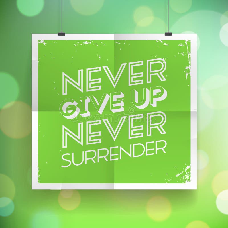 Poster with Hand Drawn Lettering Slogan on Vintage Background Stock ...