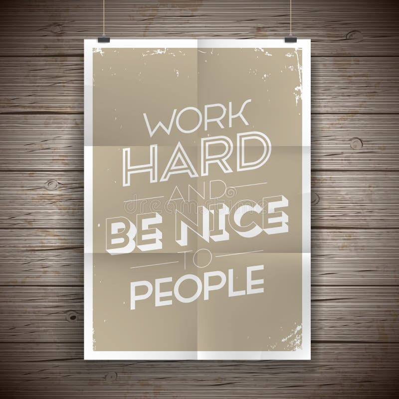 Poster with Hand Drawn Lettering Slogan on Vintage Background Stock ...