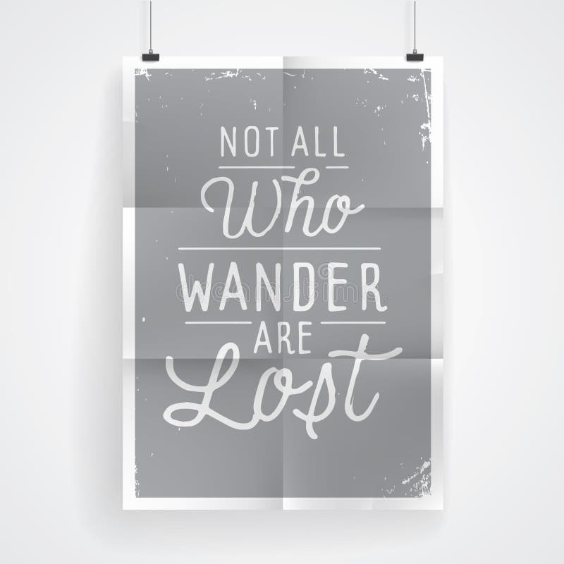 Poster with Hand Drawn Lettering Slogan on Vintage Background Stock ...