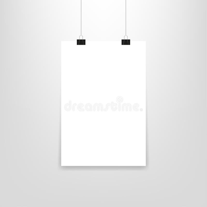 Poster Hanging Paper, in Mockup Style, Vector Stock Vector ...