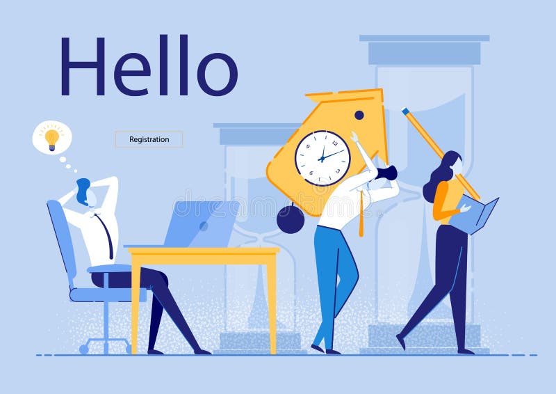 Poster Hello, Change Plans and Correction Actions. Stock Vector ...