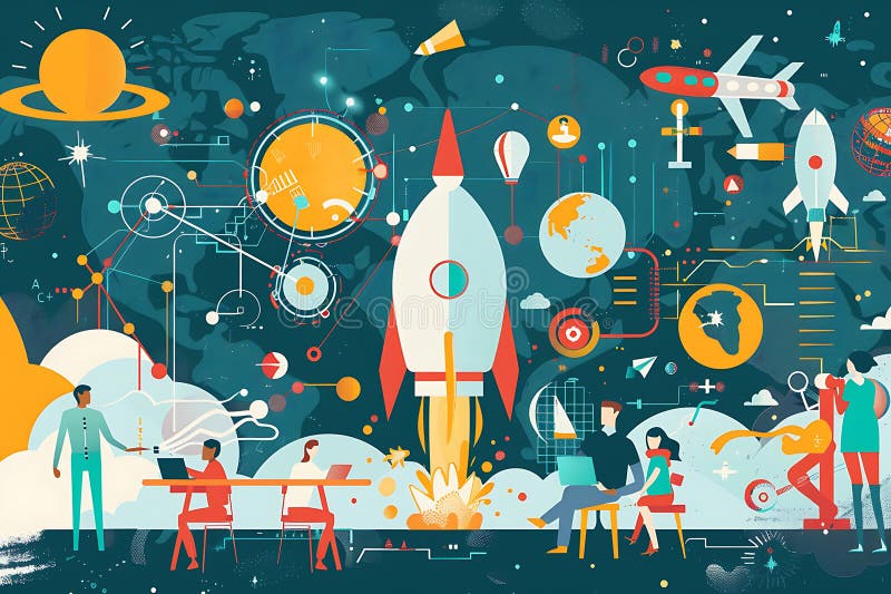 Poster Highlighting Office Collaboration and Innovation with a Creative ...