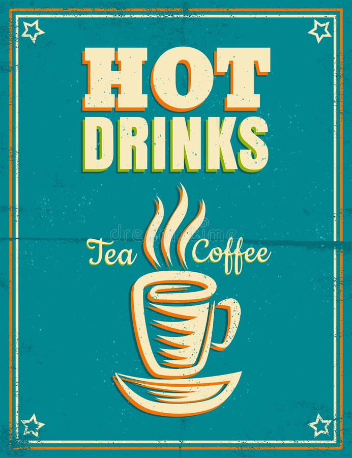 Poster with hot drinks stock vector. Illustration of poster - 76119095