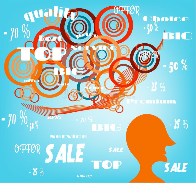 Poster with Human Head, Ideas, Text Sale, Offer, Stock Vector ...