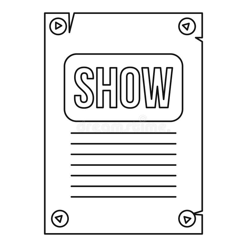 Poster icon, outline style stock vector. Illustration of entertainment ...