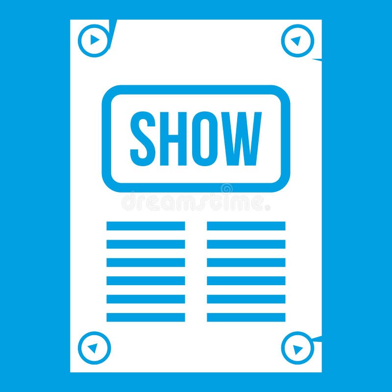 Poster icon white stock vector. Illustration of entrance - 120189585