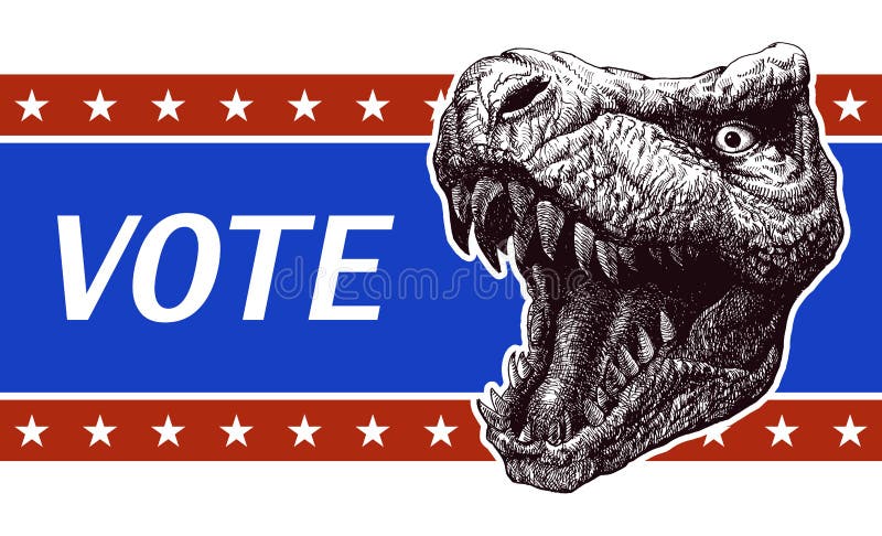 Vote Poster with T-rex Head. Stock Illustration - Illustration of ...