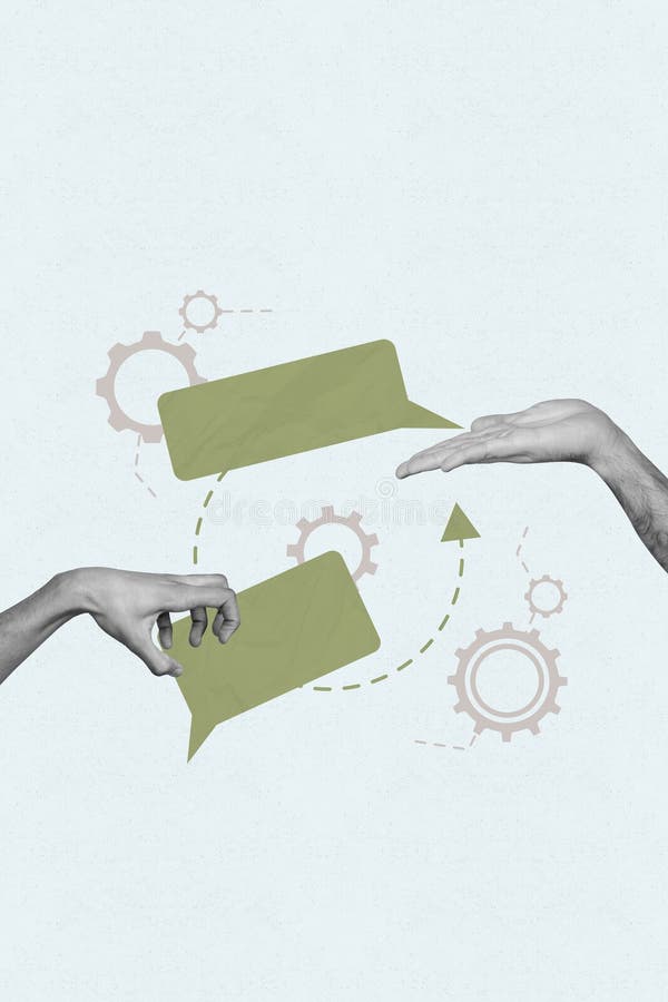 Poster Image Collage of Hands Gesture Holding Demonstrate with Speech ...