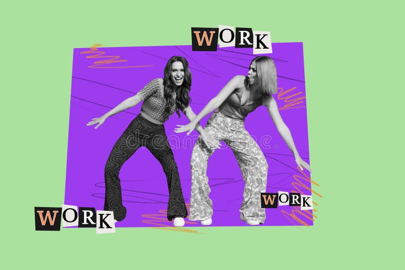 Poster Image Collage of People Standing with Text Work Over Green Color ...