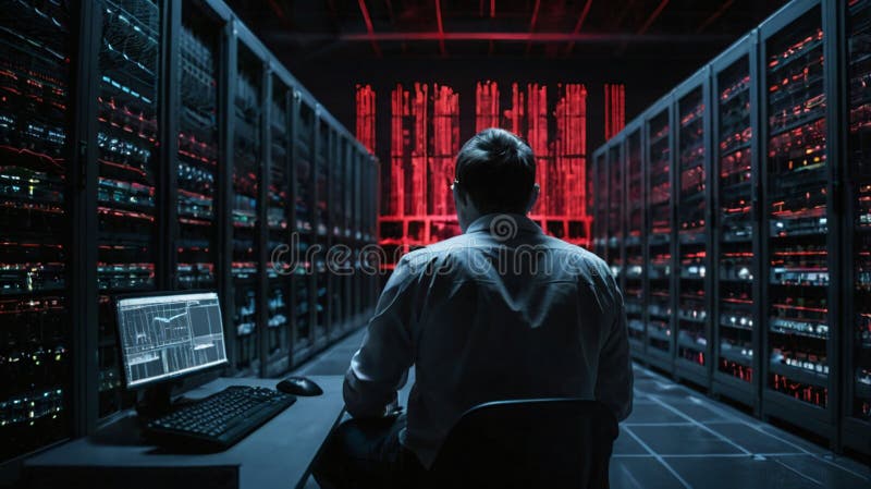 Man Working Server Stock Illustrations – 2,414 Man Working Server Stock ...