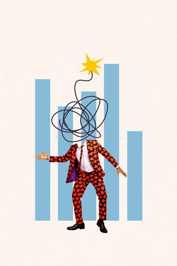 Poster Image Vertical Photo Collage of Anonym Headless Man Burning Rope ...