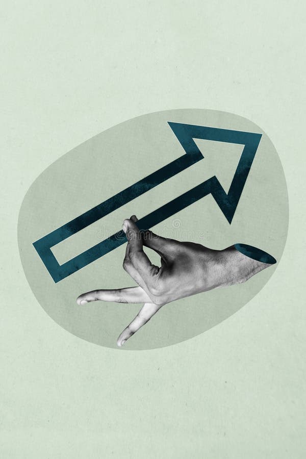Poster Image Vertical Photo Collage of Hand Hold Arrow Pointer ...