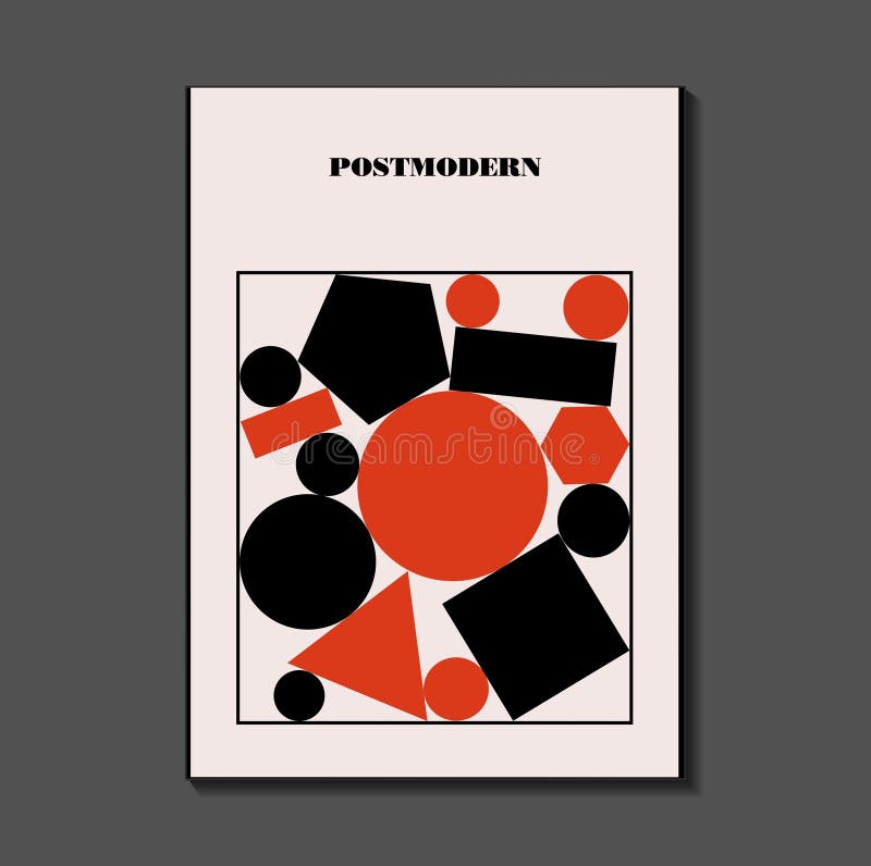 Poster Inspired Postmodern of Vector Abstract Dynamic Symbols with Bold ...