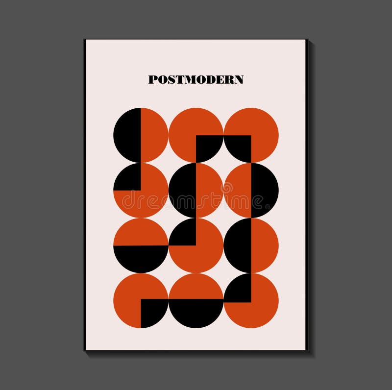 Poster Inspired Postmodern of Vector Abstract Dynamic Symbols with Bold ...