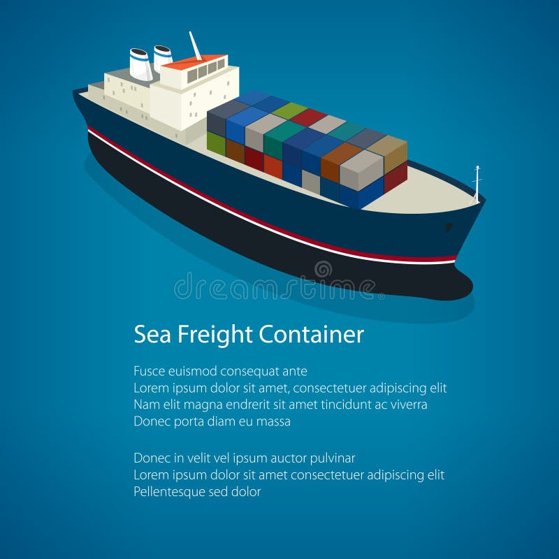 Poster Isometric Container Ship Stock Vector - Illustration of ...