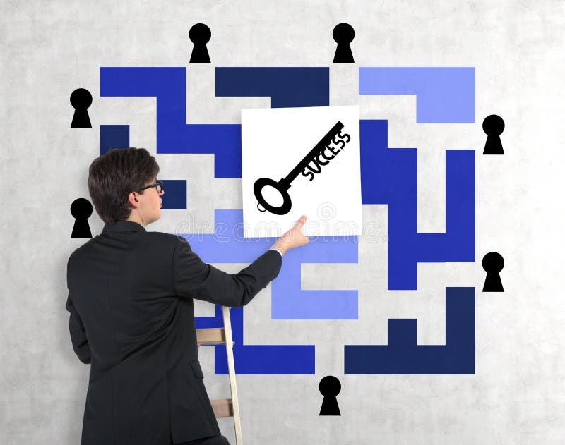 Poster with key stock photo. Image of research, success - 50718938