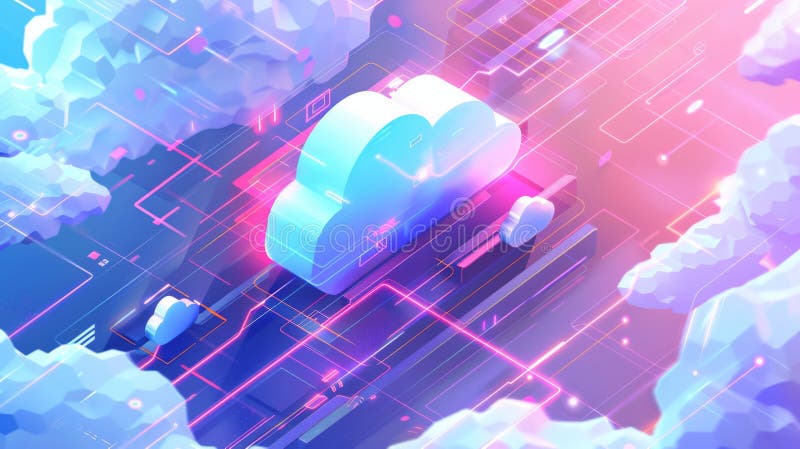 Poster Layout with Captivating Cloud Storage Illustration Stock ...
