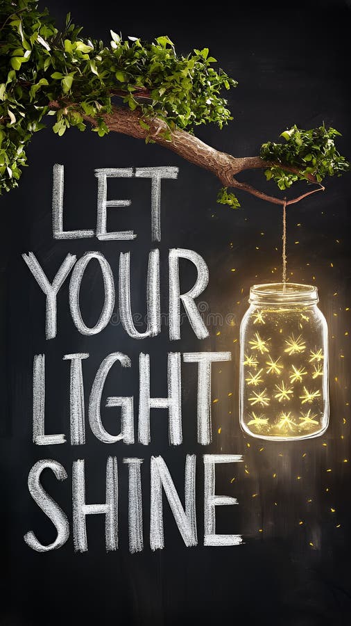 A Poster for Let Your Light Shines on a Black Background. Stock ...