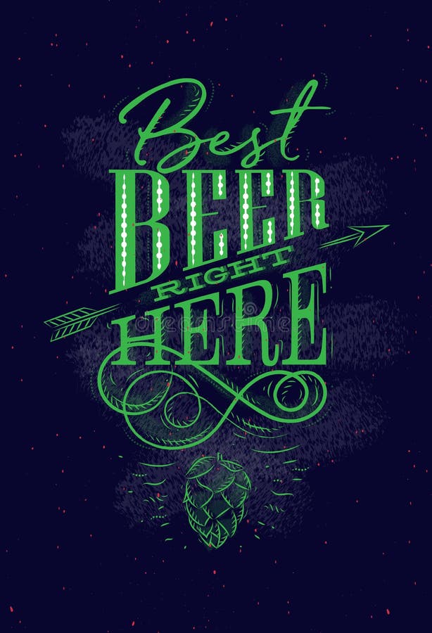 Poster Lettering Beer Point. Chalk. Stock Vector - Illustration of ...