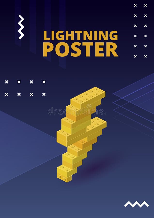 Poster with Lightning for Print and Design. Vector Illustration. Stock ...