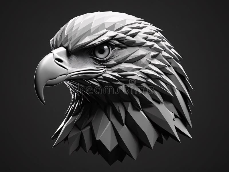 Poster of Low Poly Flat Illustration of Head Eagle with Proporsional ...