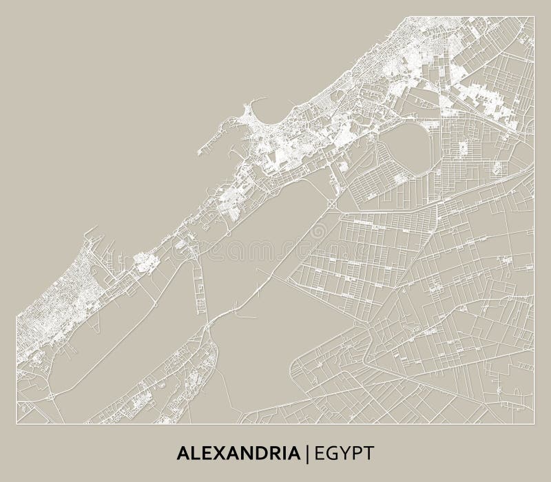 Alexandria, Egypt Street Map Paper Cutting for Poster. High Printable ...
