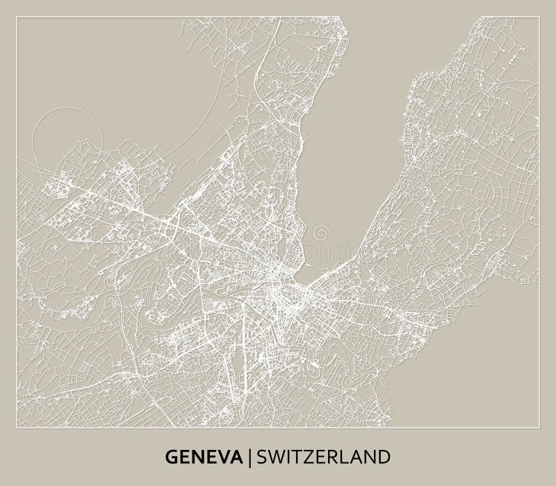 Geneva (Switzerland) Street Map Outline for Poster, Paper Cutting ...