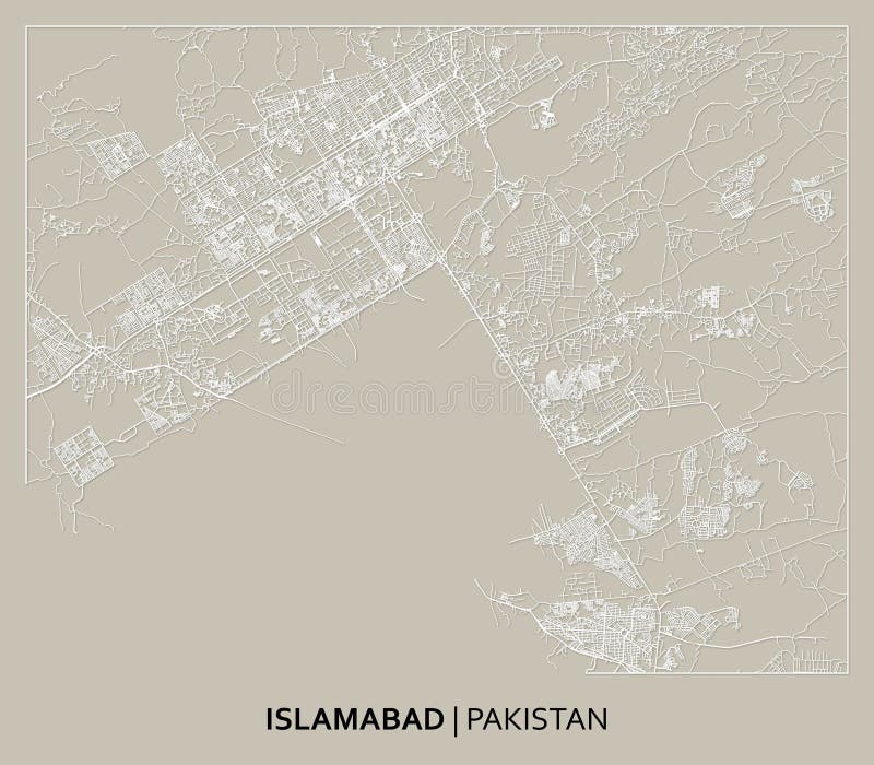 Islamabad (Pakistan) Street Map Outline for Poster, Paper Cutting ...