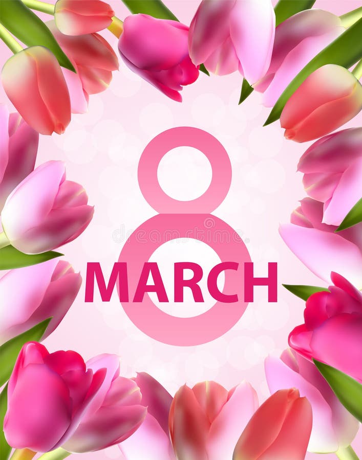 Poster 8 March Card Vector Illustration Stock Vector - Illustration of ...