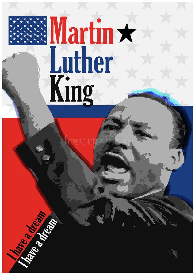 Poster for Martin Luther King Day with Elements in Support of America ...