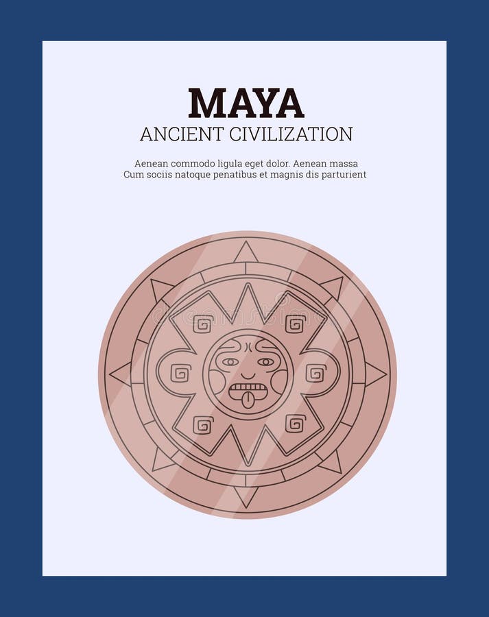 Maya Flat Poster stock illustration. Illustration of poster - 176740651