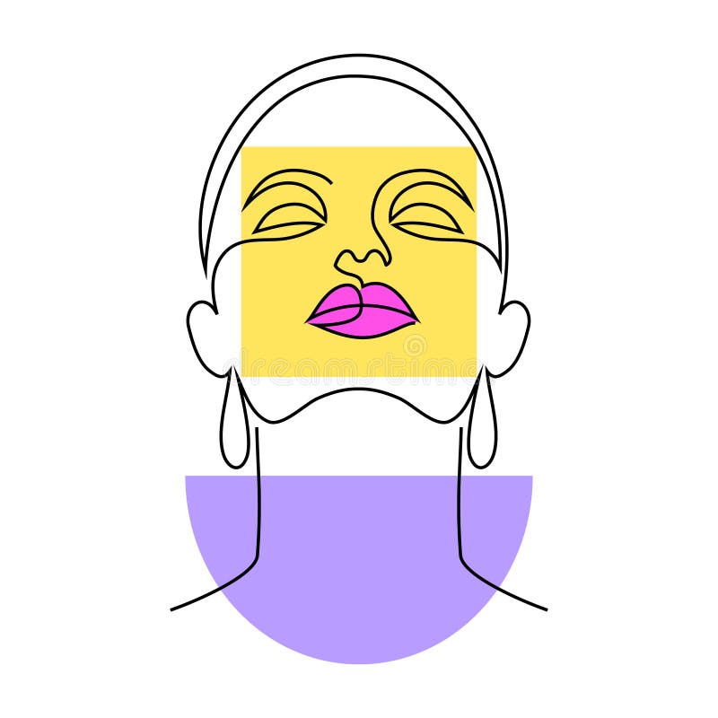 Poster with Minimal Woman Face Stock Illustration - Illustration of ...