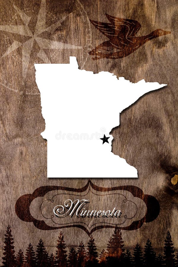 Poster Minnesota State Map Outline Stock Illustration - Illustration of ...
