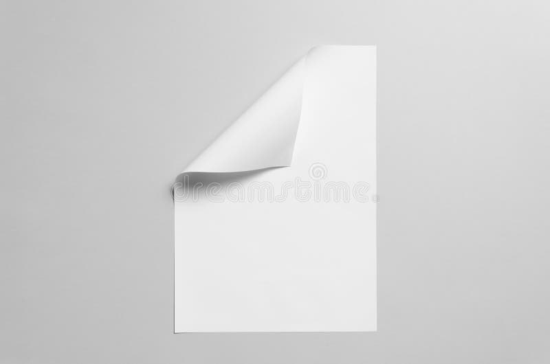 A3 Poster Mock-Up - Folded Corner Stock Image - Image of design, mockup ...