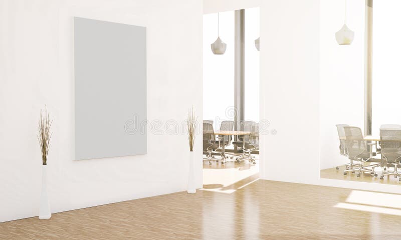 Poster Mockup at Office Reception with Conference Rooms Stock ...
