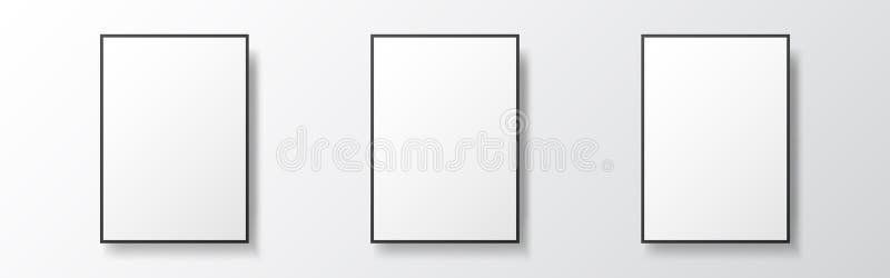 Poster Mockup Set. Empty Photo Frames with Soft Shadow. Painting ...