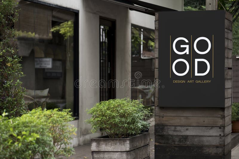 Signage Outside a Shop Mockup Editorial Photography - Image of mockup ...