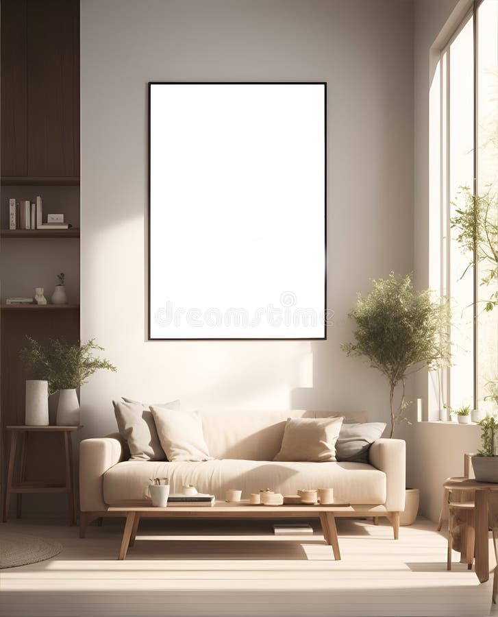 Poster Mockup with Vertical Frame Stock Illustration - Illustration of ...