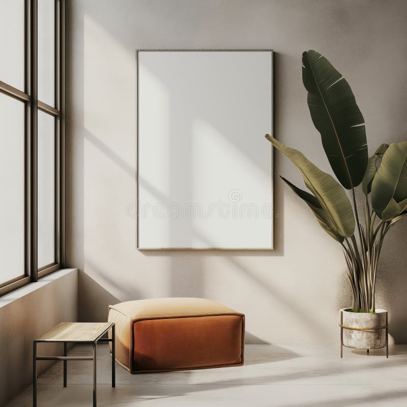 Poster Mockup on the Wall of the Room Stock Illustration - Illustration ...