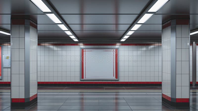 Poster Mockup on the Wall in the Subway Stock Image - Image of ...