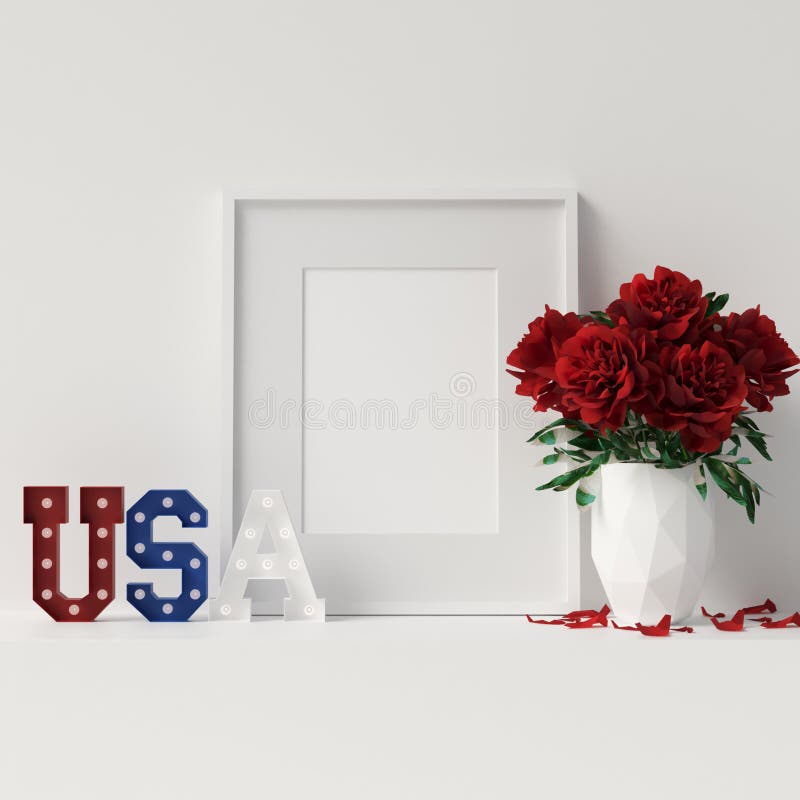 Veterans Day Decoration Poster Frame Mockup Stock Illustration ...
