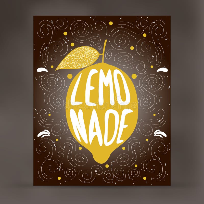 Poster with Modern Calligraphy and Lemon Stock Vector - Illustration of ...