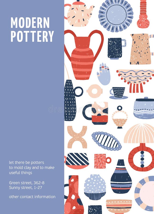 Poster of Modern Pottery Ceramic Studio Vector Flat Illustration ...