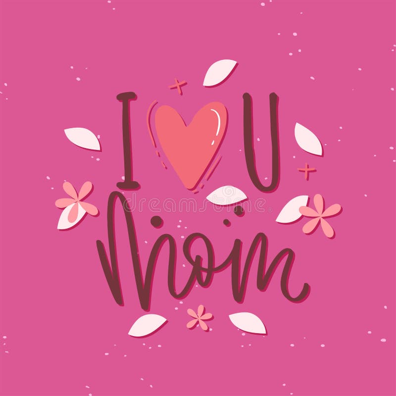 Poster for mom with text stock vector. Illustration of beautiful ...