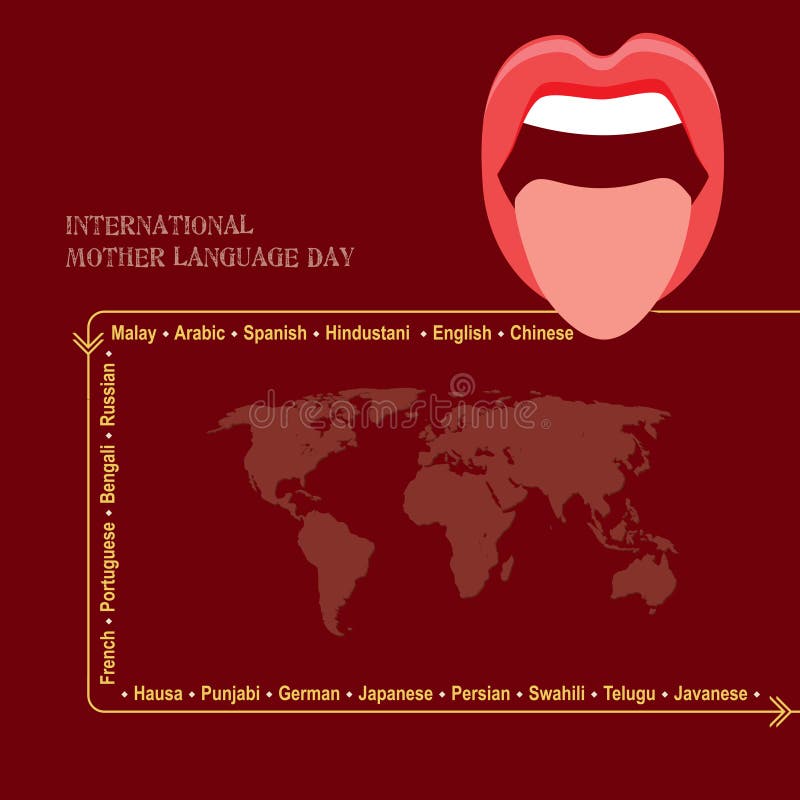 Poster Mother Language Day stock vector. Illustration of english ...