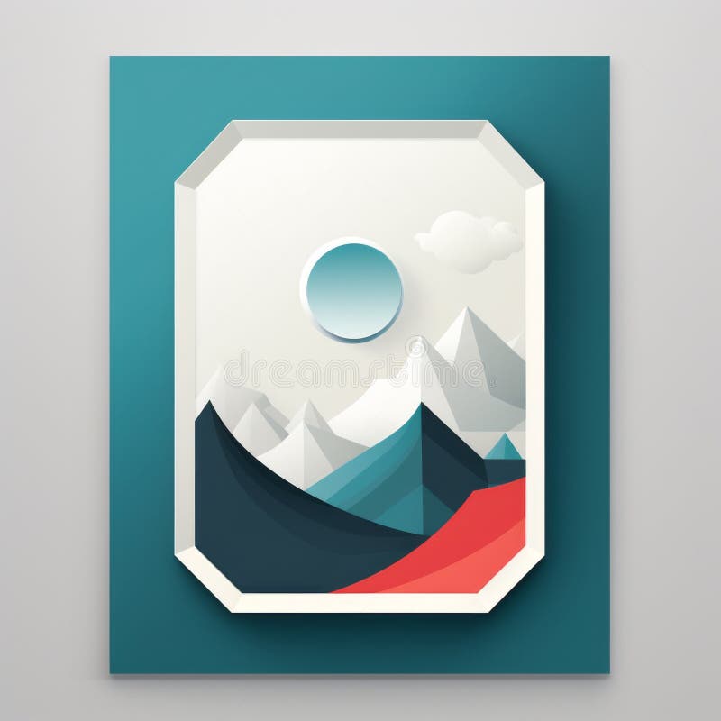 A Poster with a Mountain Scene on it Stock Illustration - Illustration ...