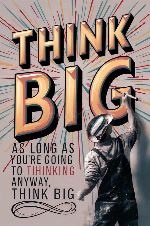 A Poster for the Movie Thinks Big with the Words Think Big. Stock ...