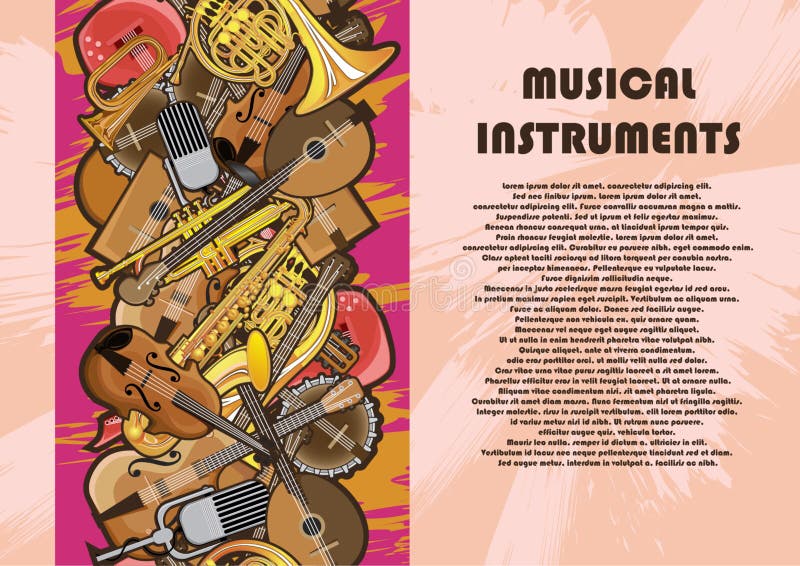Poster from Musical Instruments Decorated in the Form of a Frame Stock ...